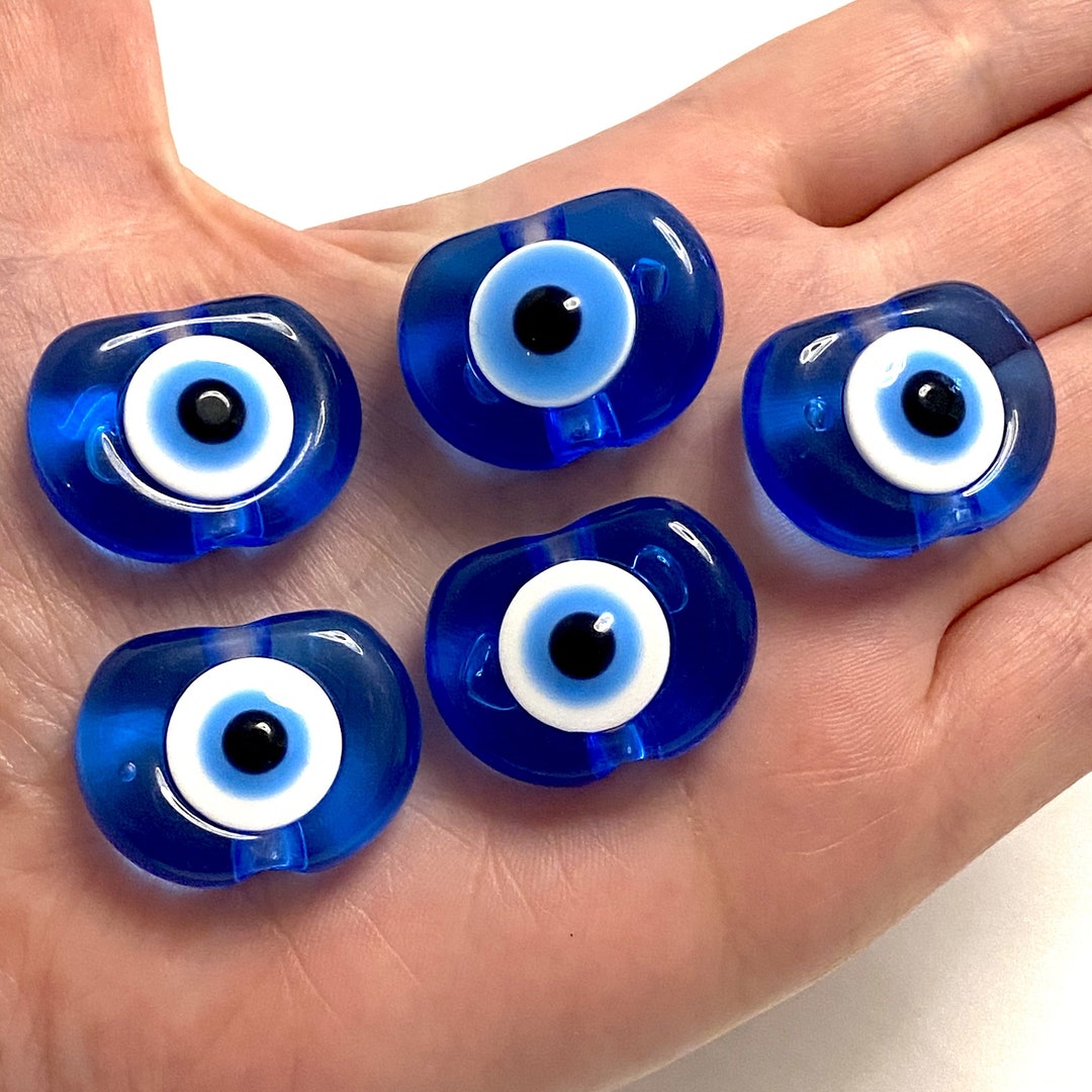 Large Hole Evil Eye Resin Beads, 29mm Beads, 6mm Hole, 5 Beads in a ...