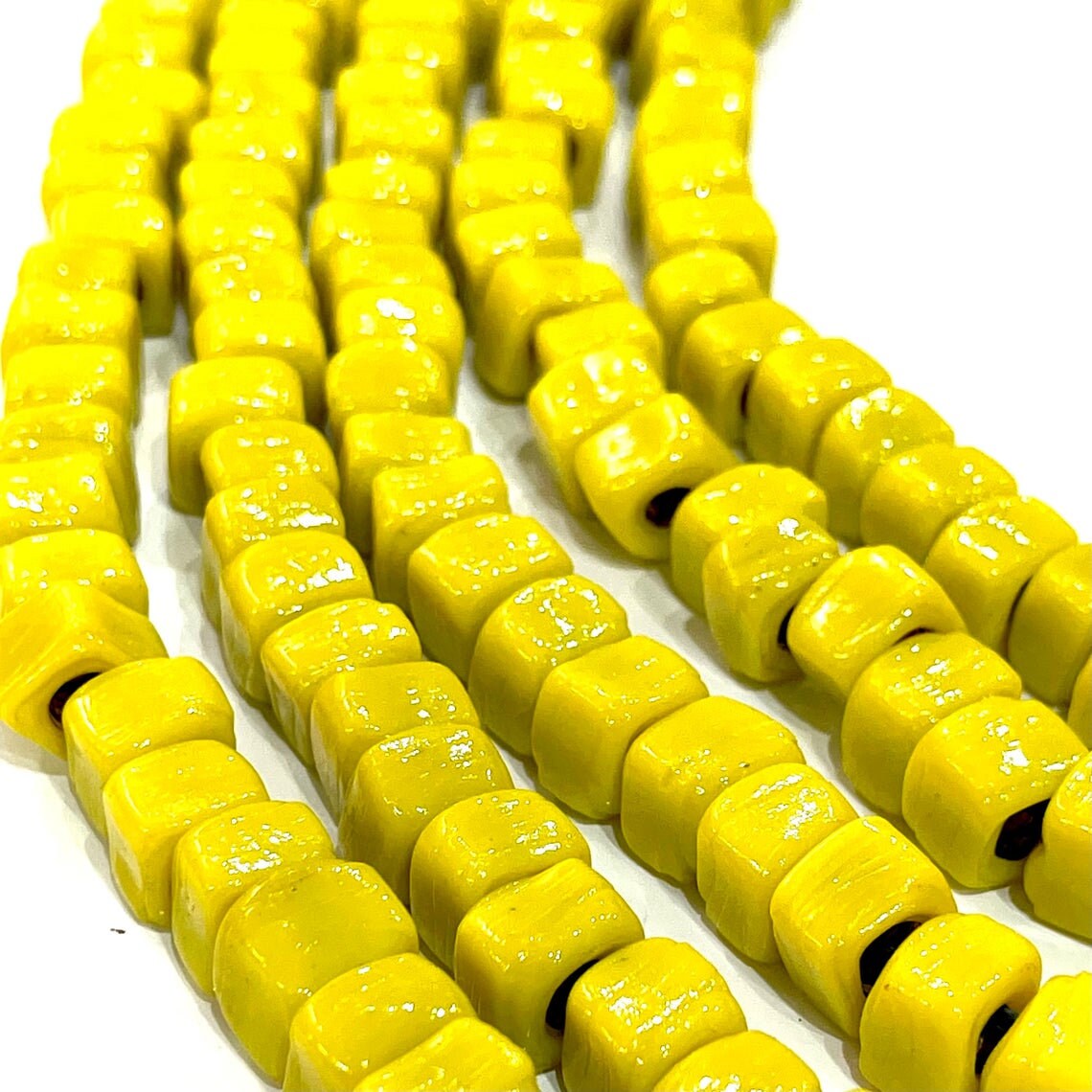 Hand Made Glass Cube Beads, Large Hole Glass Beads, 50 Beads - Etsy