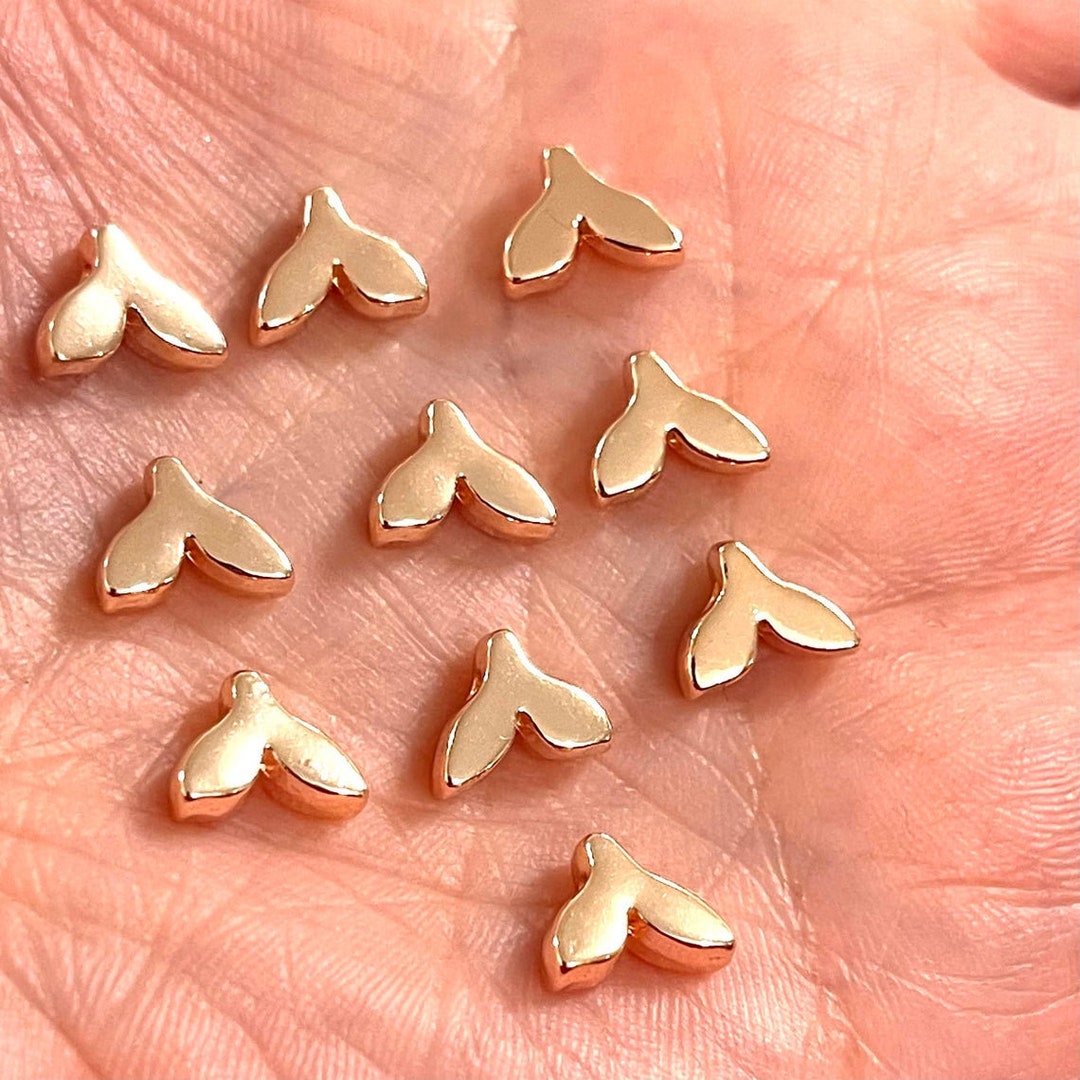Rose Gold Plated Whale Tail Spacer Charms 10 Pcs in a Pack - Etsy