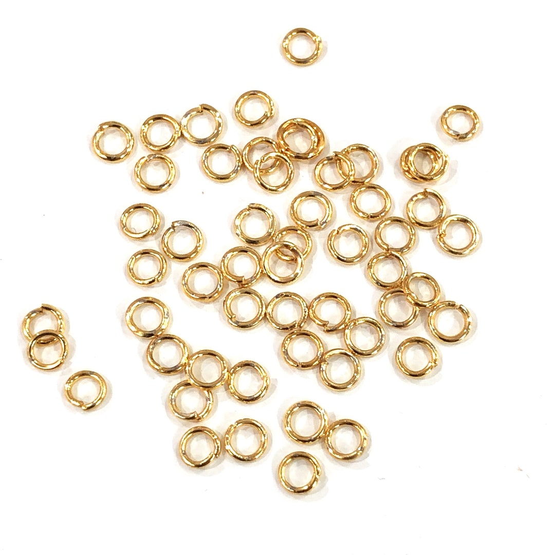 24kt Gold Plated Jump Rings, 5mm, 24 Kt Gold Plated Open Jump Rings - Etsy
