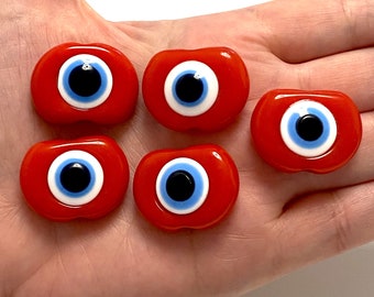 Large Hole Evil Eye Resin Beads, 15mm Beads, 7mm Hole, 5 Beads in a ...
