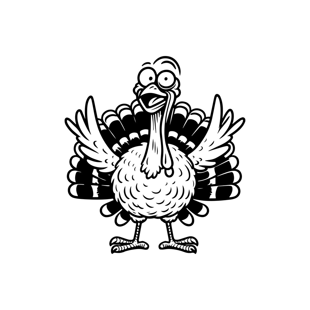 Crazy Turkey SVG, Funny Turkey SVG, Turkey PNG, Turkey Cut File, Turkey ...