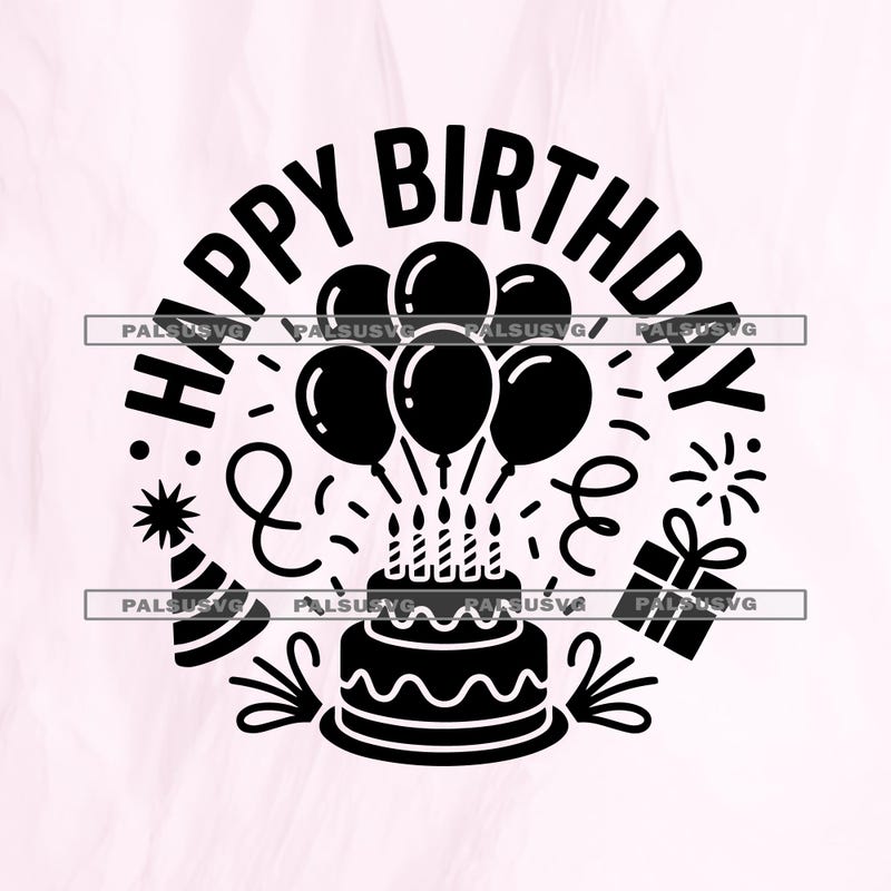 Happy Birthday Cake Balloon - Etsy