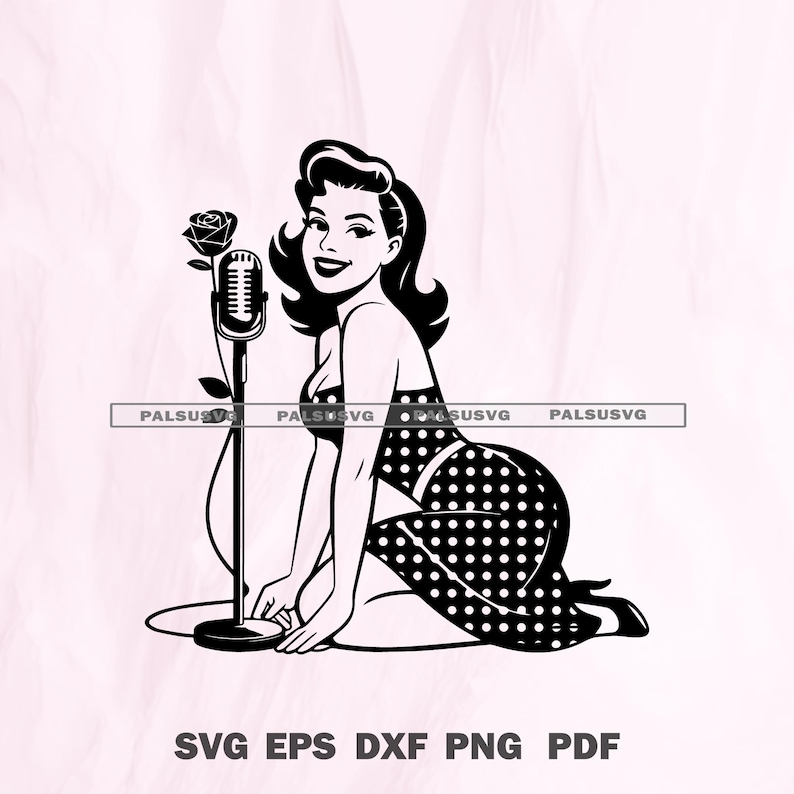 Pinup Girl SVG | Pin up Girl Silhouette Cut File | Dxf PNG PDF | Cricut ...