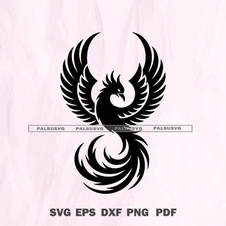 Phoenix SVG, Rising Bird Cut File, Mythical Firebird Vector for Cricut ...