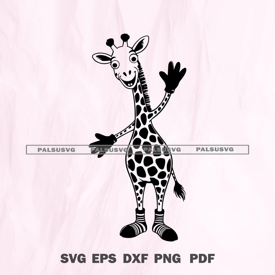 Funny Giraffe Waving SVG, Safari Nursery Clipart (instant Download) - Etsy