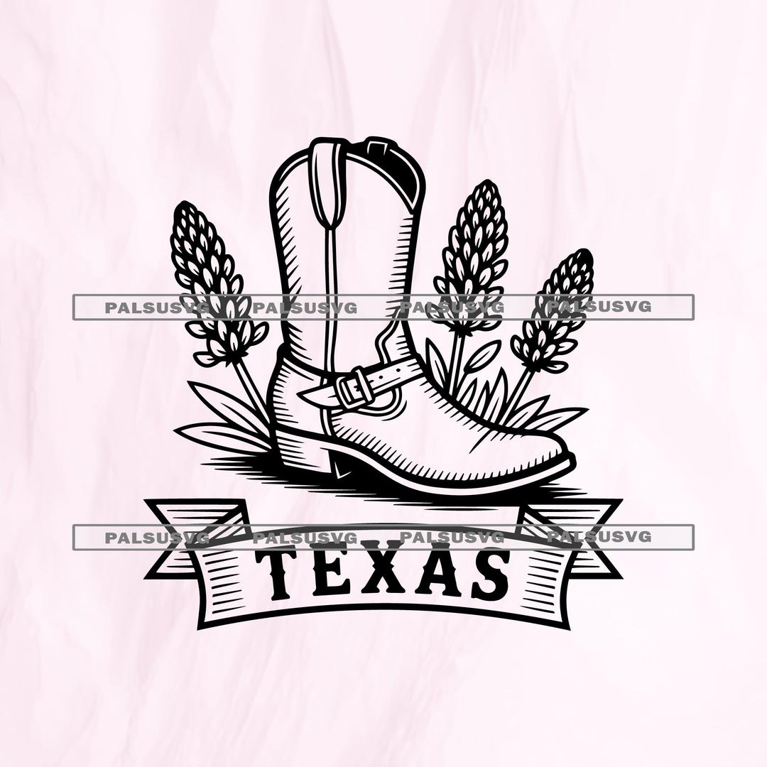 Texas Cowboy Boot SVG & Bluebonnet Cut File (digital Download) - Etsy