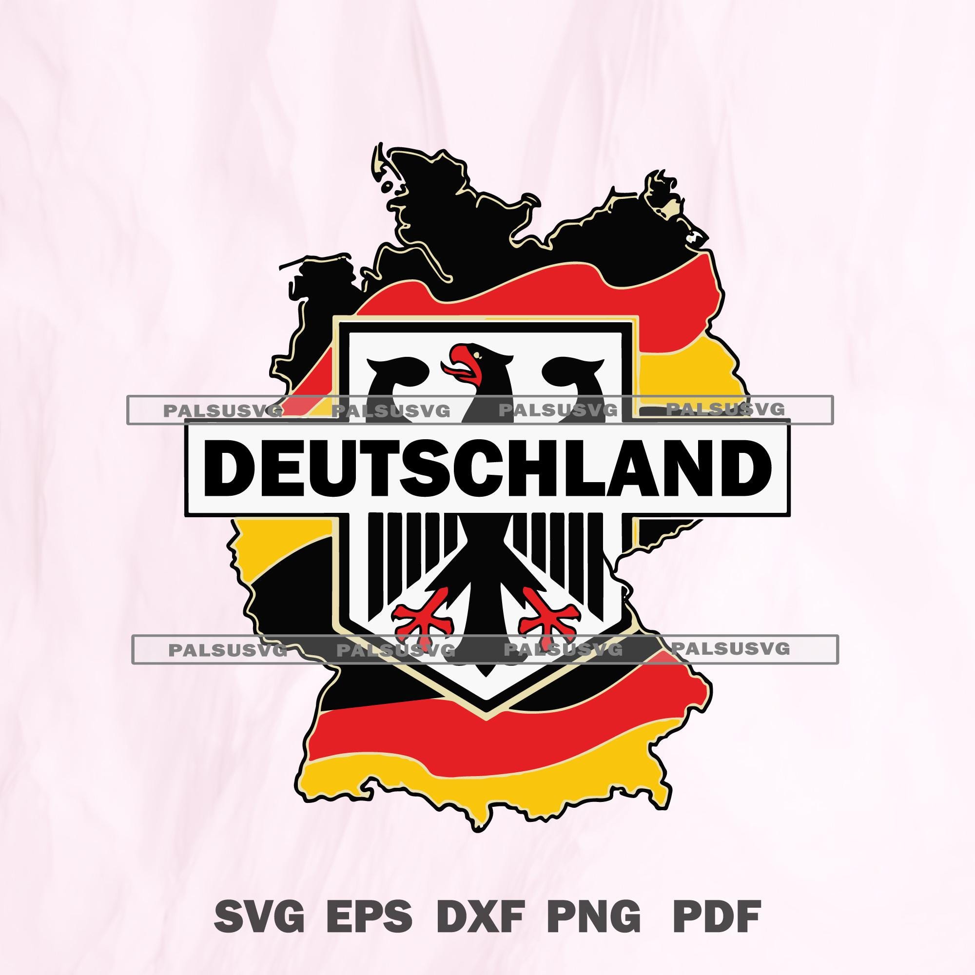 Deutschland Map Flag SVG | German Eagle Pride Design (digital Download ...