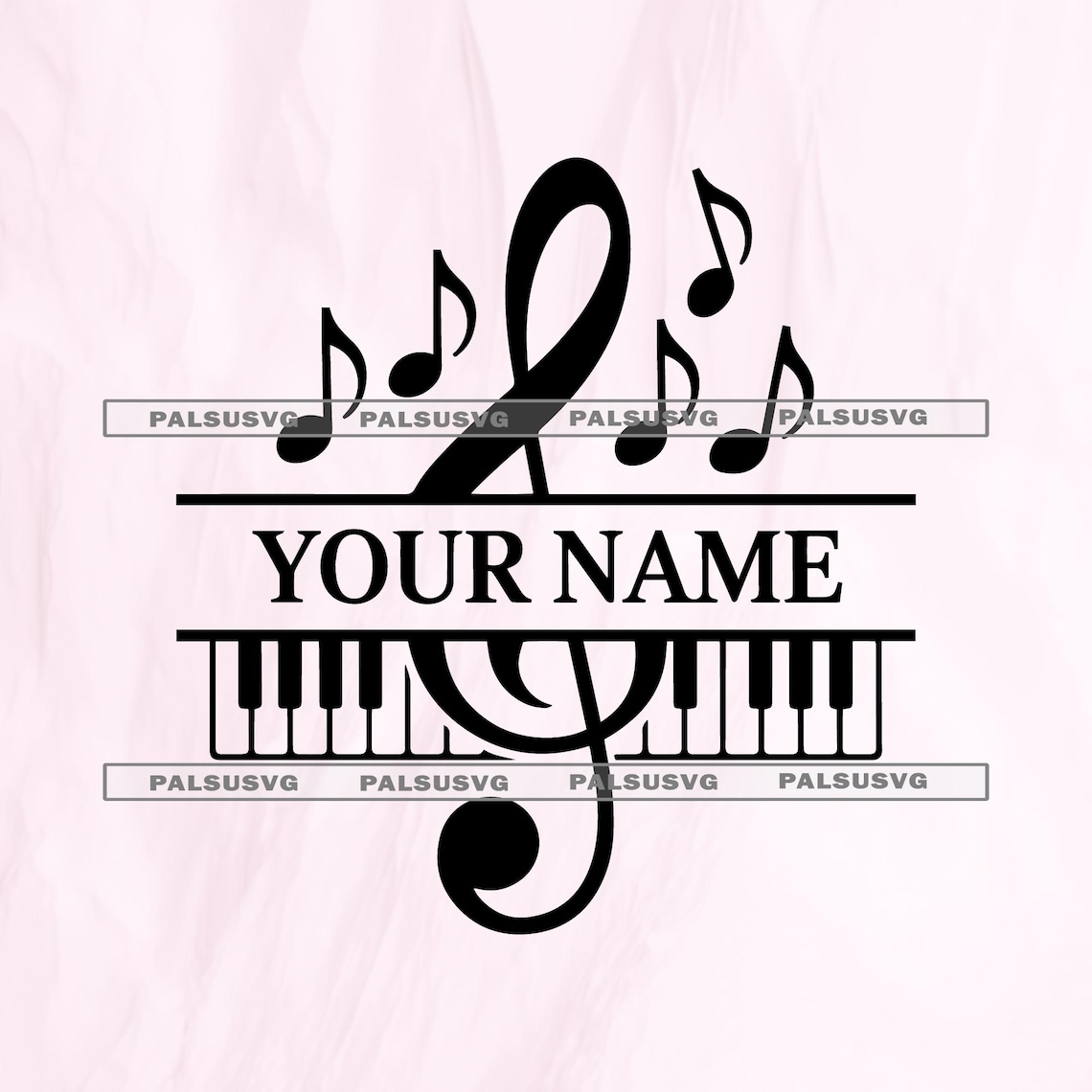 Music Monogram SVG, Treble Clef Piano Frame (digital Download) - Etsy