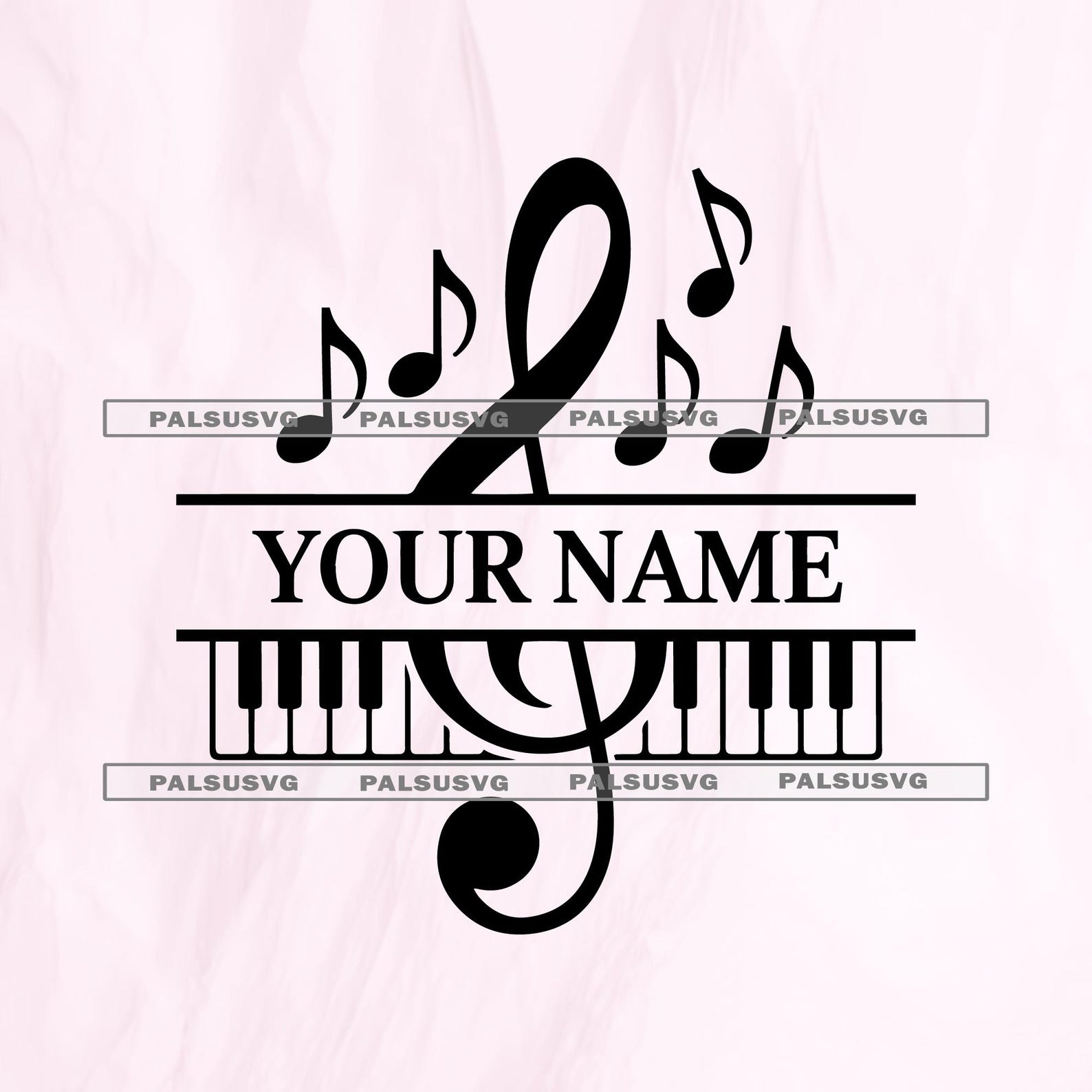 Music Monogram SVG, Treble Clef Piano Frame (digital Download) - Etsy