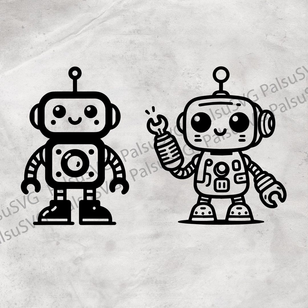 Cute Robot Svg, Cute Robot Clipart, Robot Svg, Robot Png, Baby Robot ...