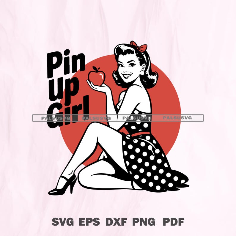 Pinup Girl SVG | Pin up Girl Silhouette Cut File | Dxf PNG PDF | Cricut ...