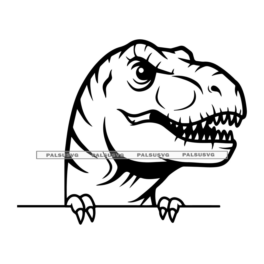 Peeking T-rex Dinosaur Cut File | Cricut & Silhouette (digital Download ...