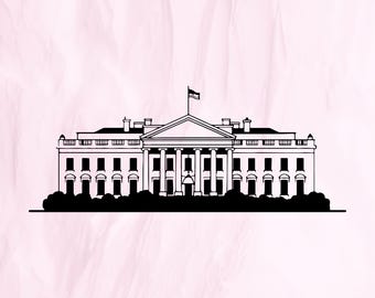 White House Svg, American Svg, Silhouette White House, Svg Cut File ...