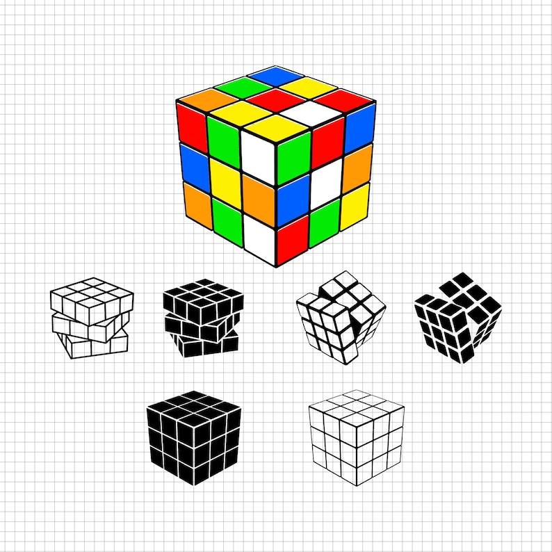 Rubiks Cube Svg, Rubiks Png, Rubiks Clipart, Cricut, Silhouette, Instant Download - Etsy