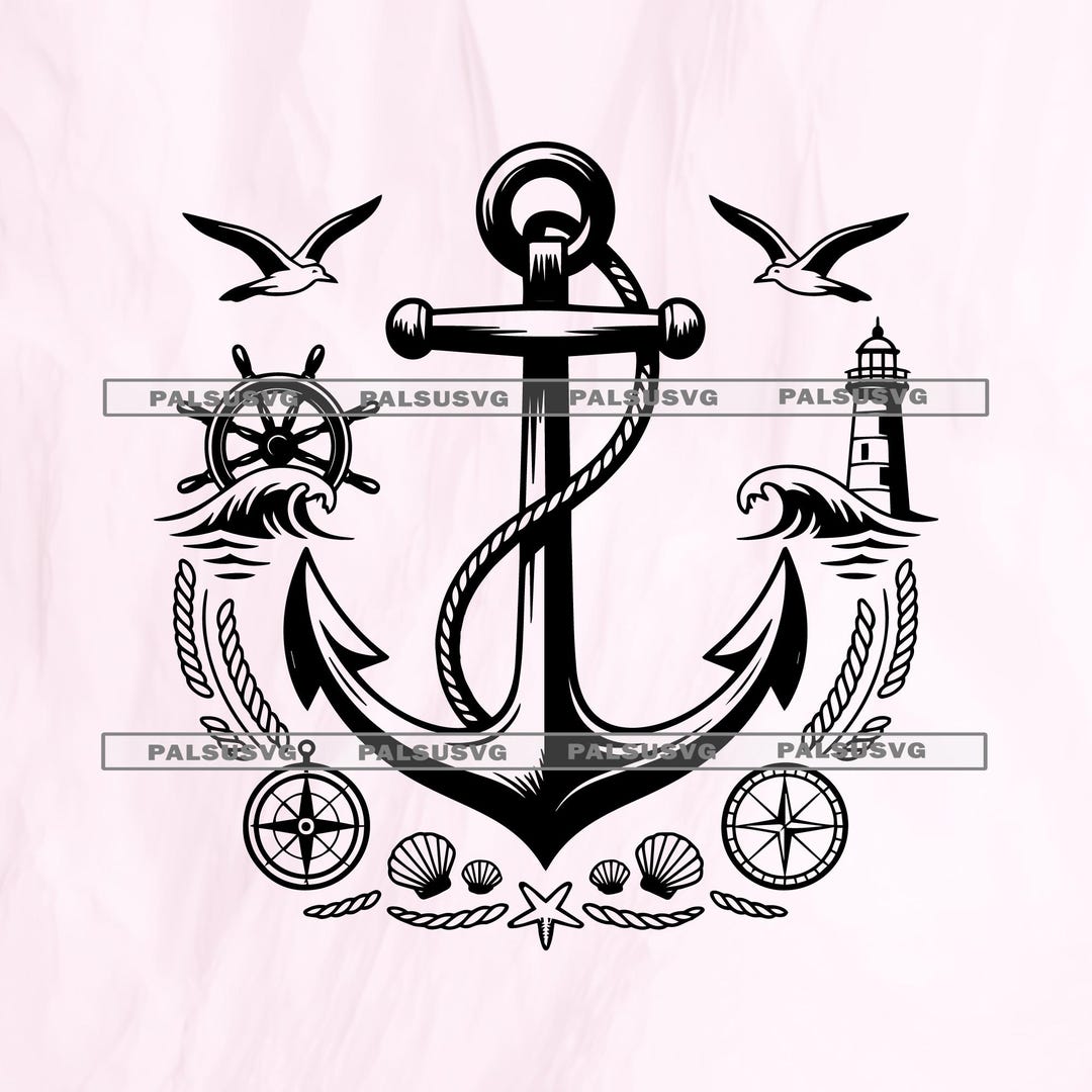 Nautical Anchor SVG Bundle, Marine Clipart (digital Download) - Etsy