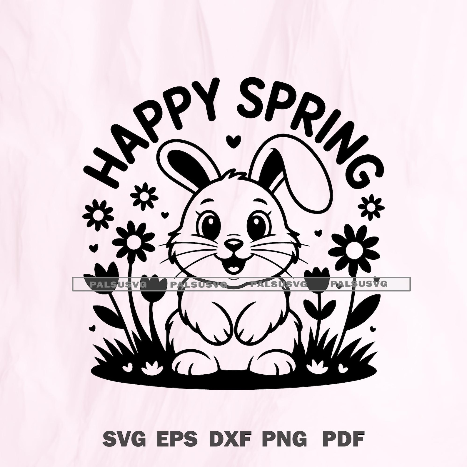 Happy Spring Bunny SVG, Easter Cut File (digital Download) - Etsy