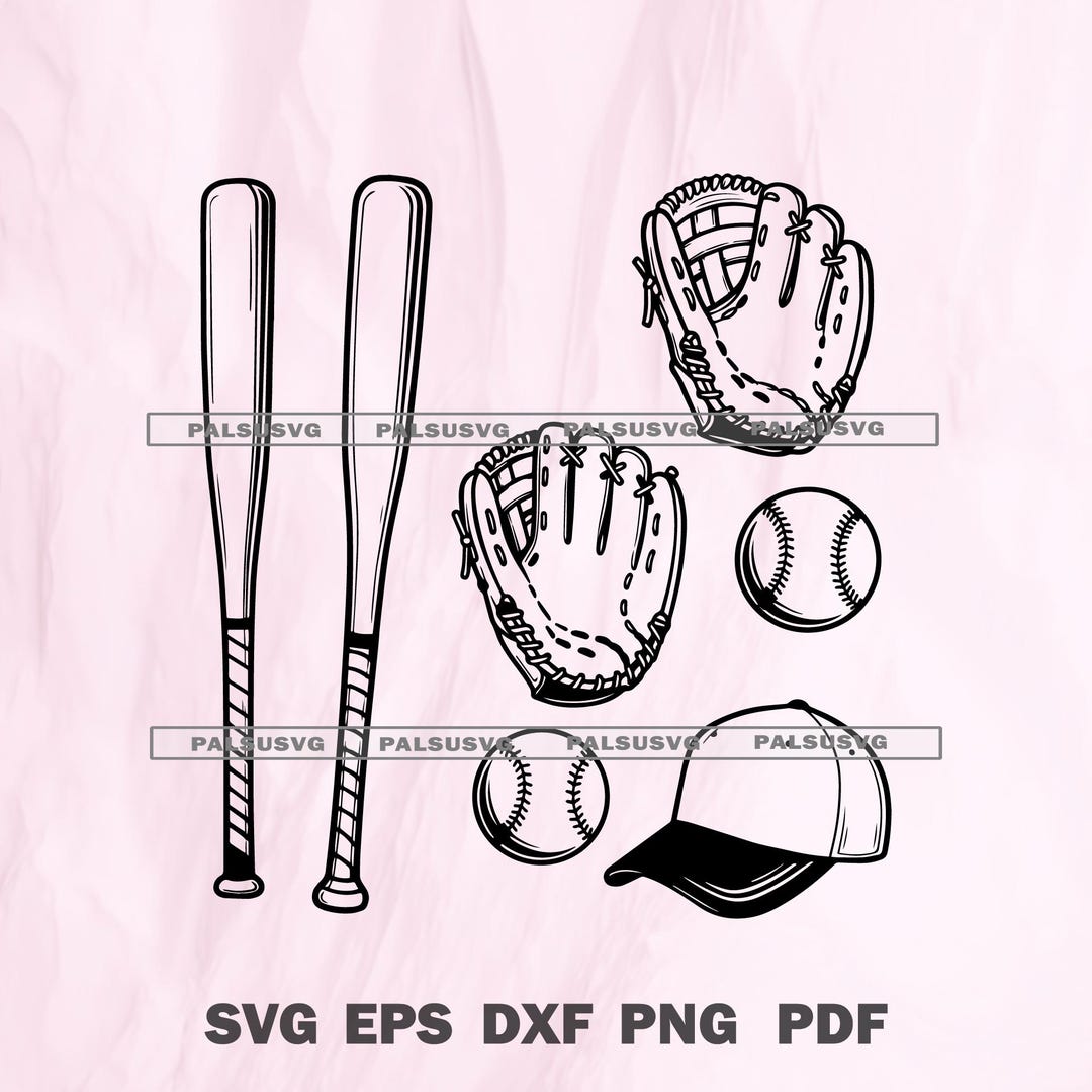 Baseball SVG Bundle - Baseball Bats, Gloves, Balls, and Cap | Cricut ...