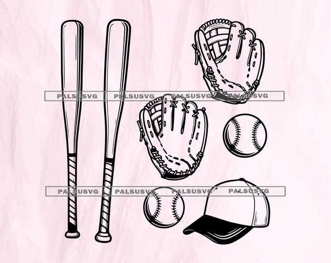 BASEBALL GEAR SVG - Baseball Svg, Commercial Use Svg, Cricut Baseball ...