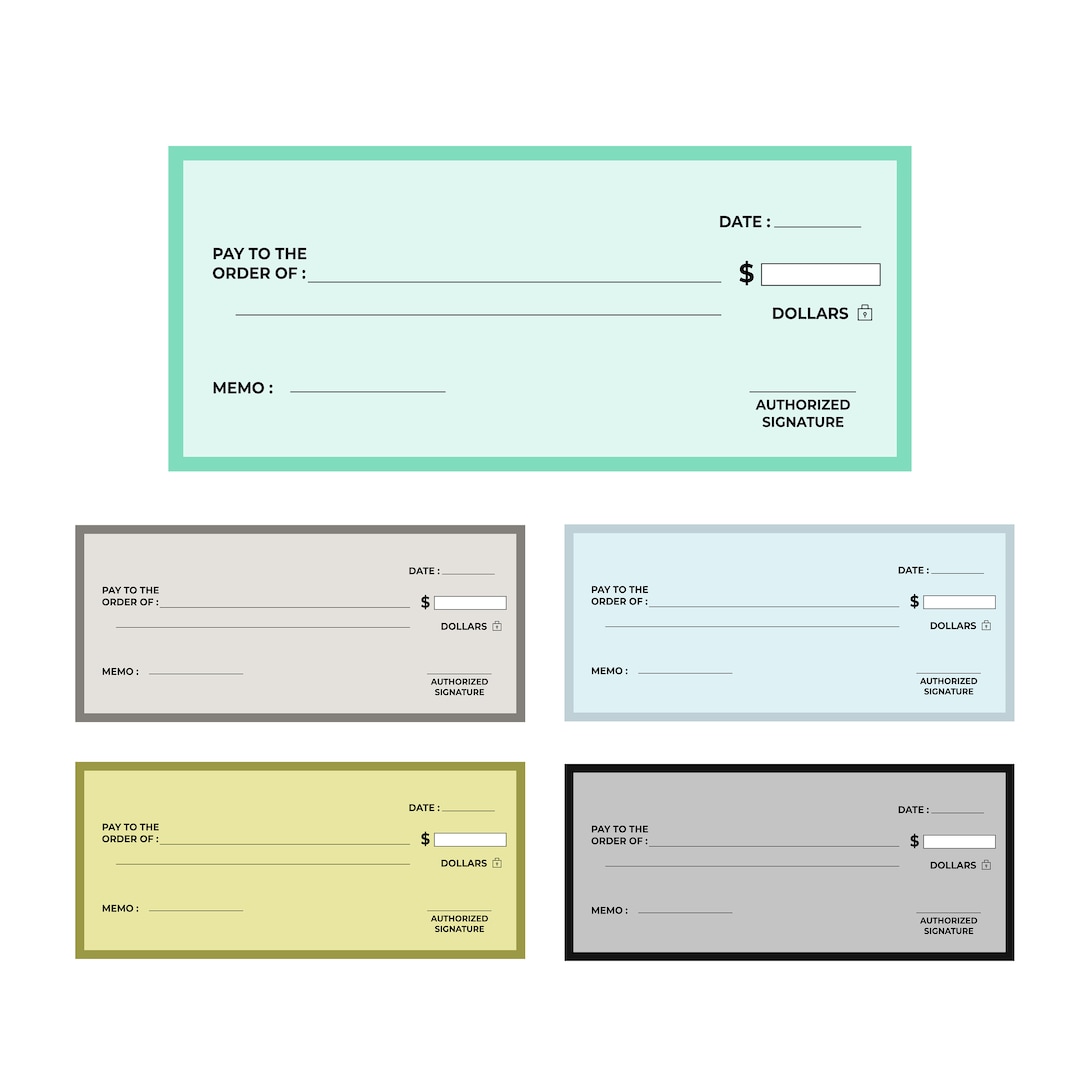 Plantilla de cheque en blanco svg cricut - Etsy España