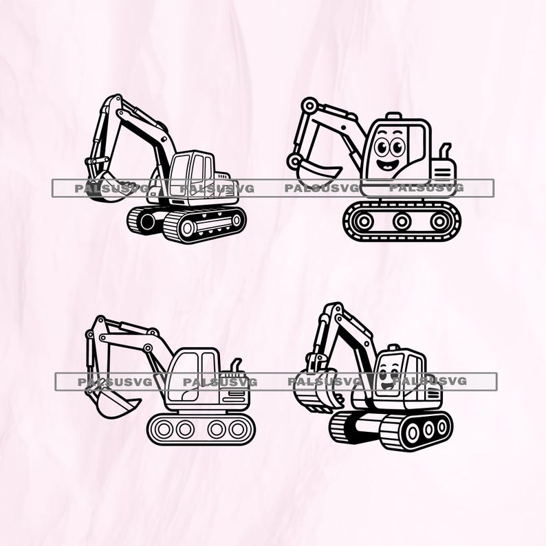 Construction Excavator SVG Bundle – Kids Truck Cut Files (digital ...