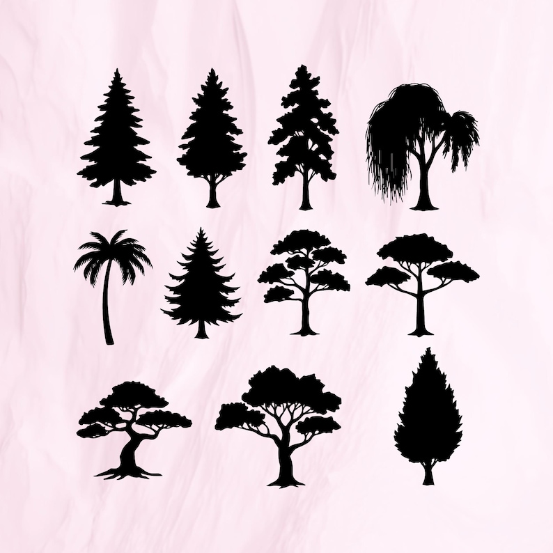 Tree Bundle Svg, Tree Vector, Tree Cricut, Tree Png, Tree Clipart, Tree ...