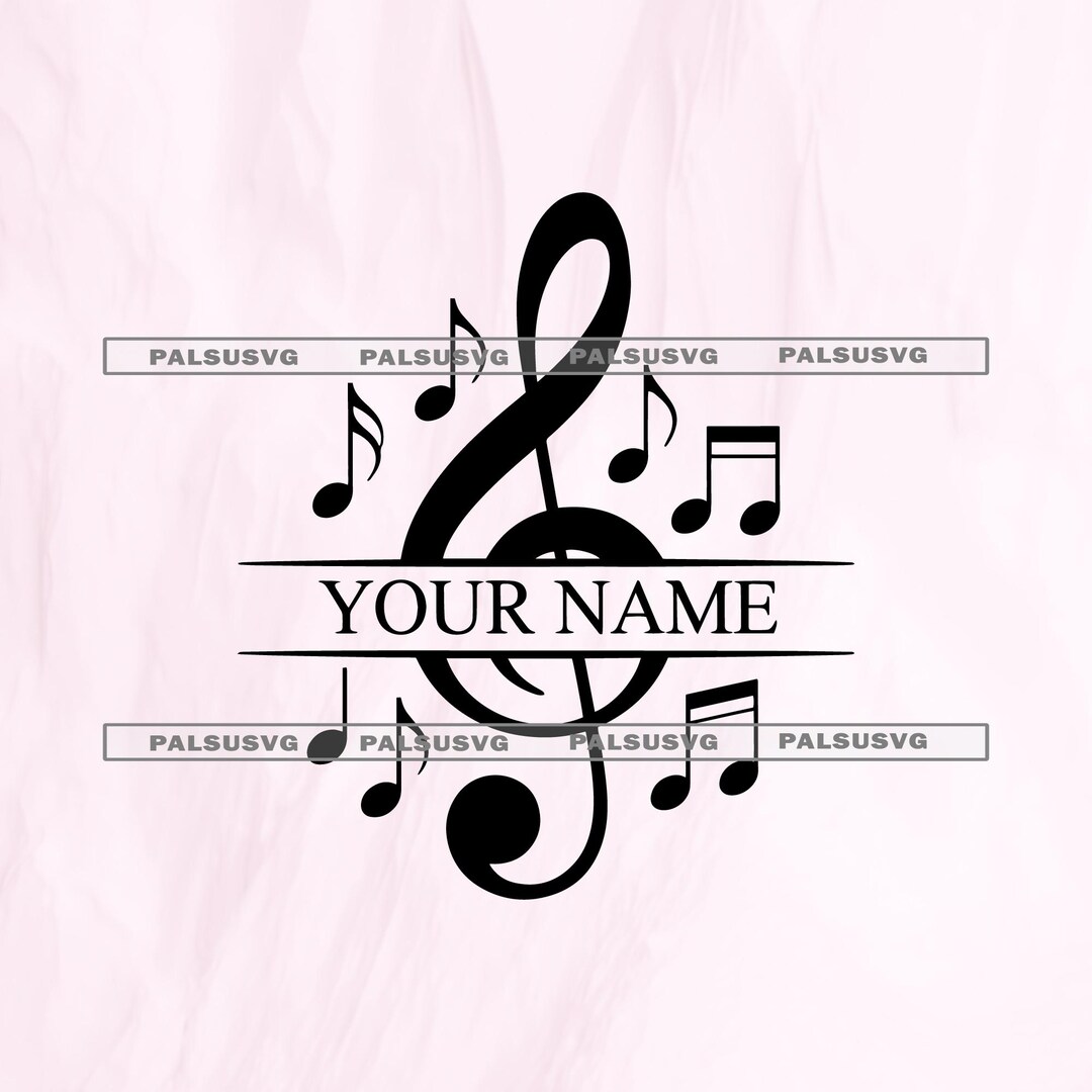Music Split Monogram SVG – Custom Musician Name Cut File (digital ...