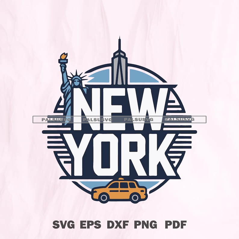 New York City Emblem SVG – Statue of Liberty, Taxi (digital Download ...