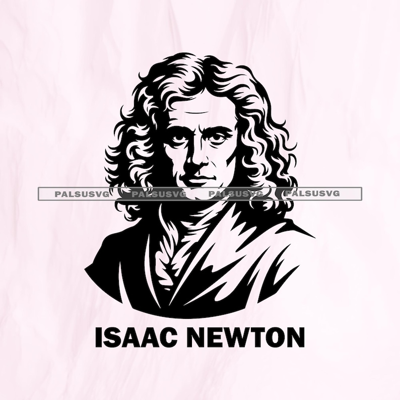 Isaac Newton Portrait SVG, Science Teacher PNG (instant Download) - Etsy
