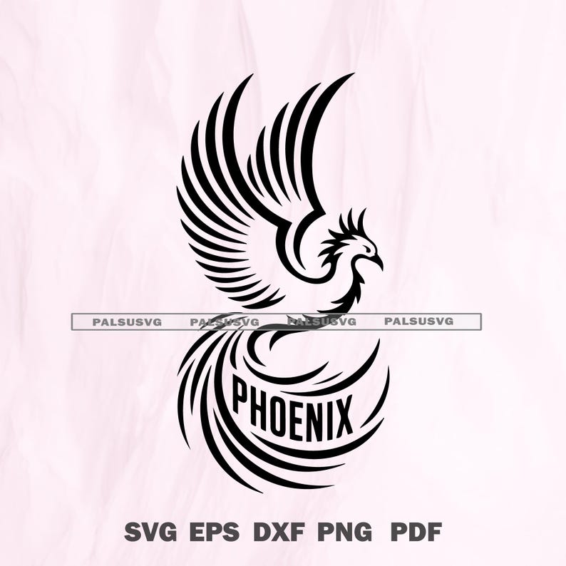 Phoenix SVG, Rising Bird Cut File, Mythical Firebird Vector for Cricut ...