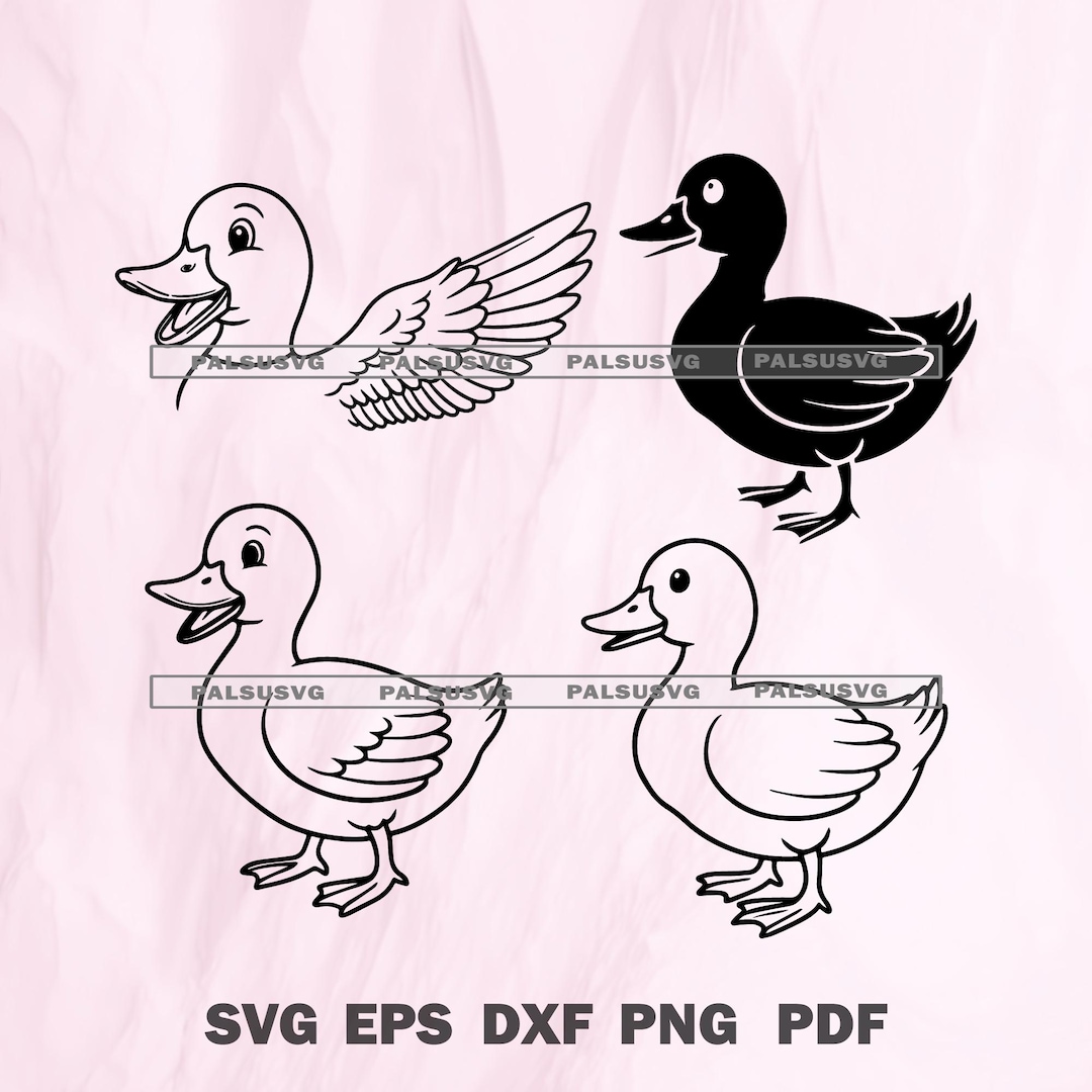 Duck Bundle Design Cut Files for Cricut & Silhouette | SVG, EPS, Dxf ...