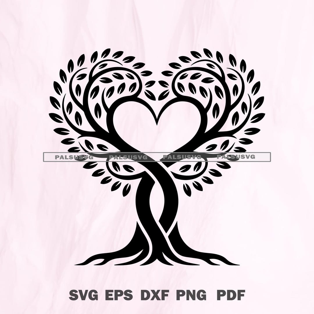 Love Tree SVG | Heart Tree Cut File, Wedding Anniversary (instant ...