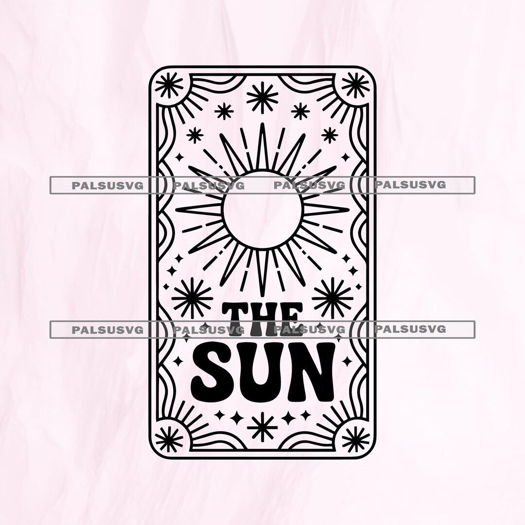 The Sun Tarot Card SVG, Celestial Art PNG, Witchy Printable (digital ...