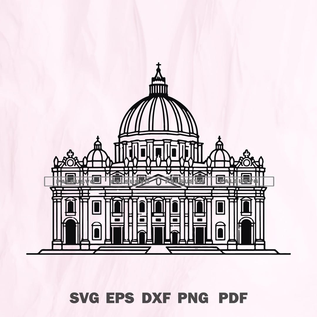 St. Peter's Basilica SVG | Vatican Clipart, Cricut Cut File (digital ...