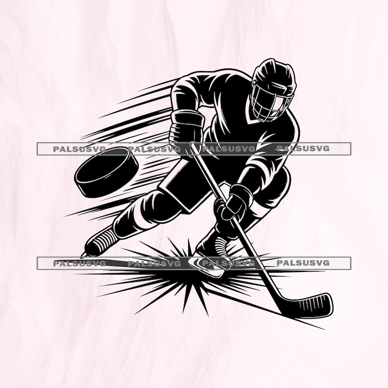 Hockey Player SVG, Ice Hockey SVG, Slapshot Clipart, Sports Team Art ...