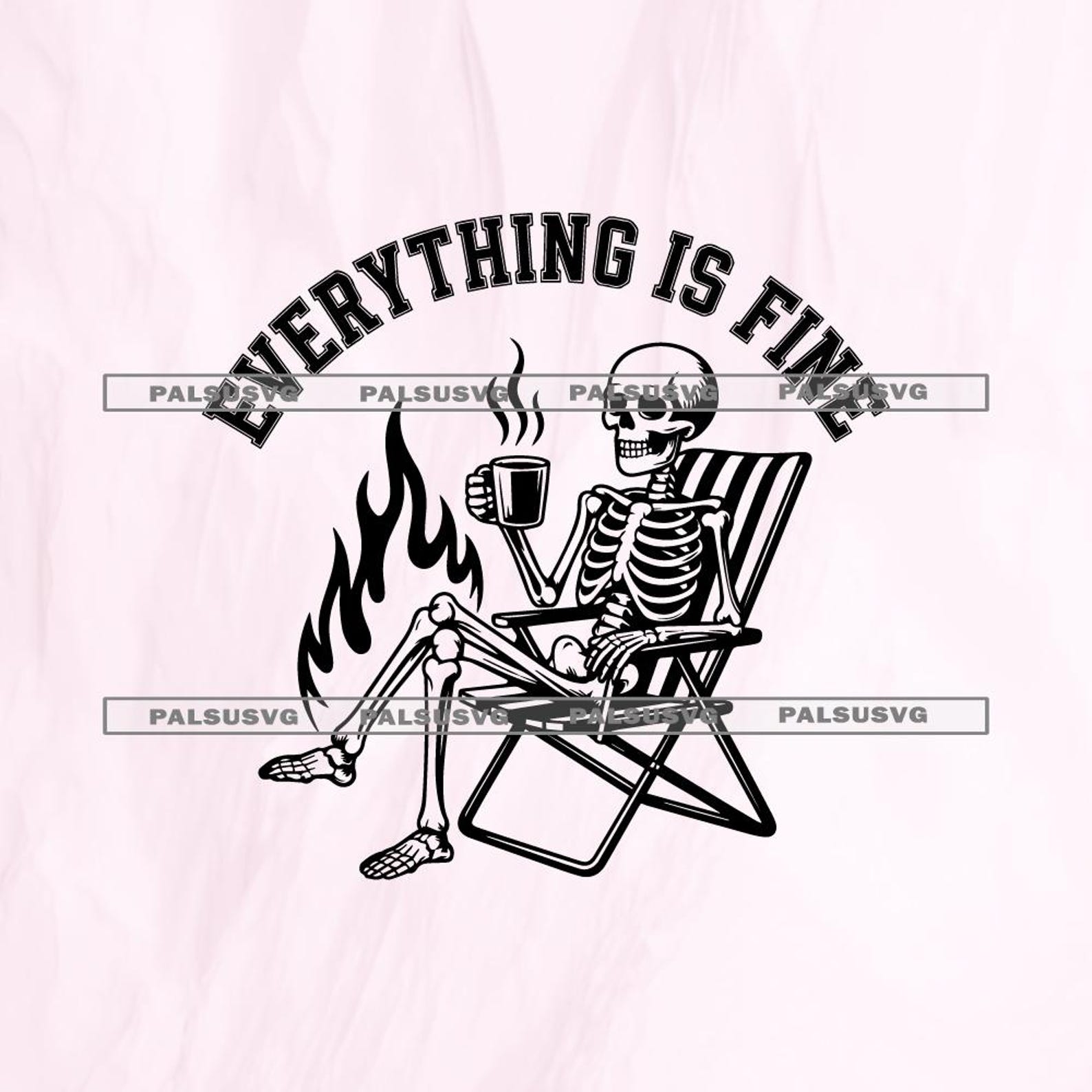 Skeleton Coffee Sarcasm SVG – Dark Humor Meme Cut File (digital ...