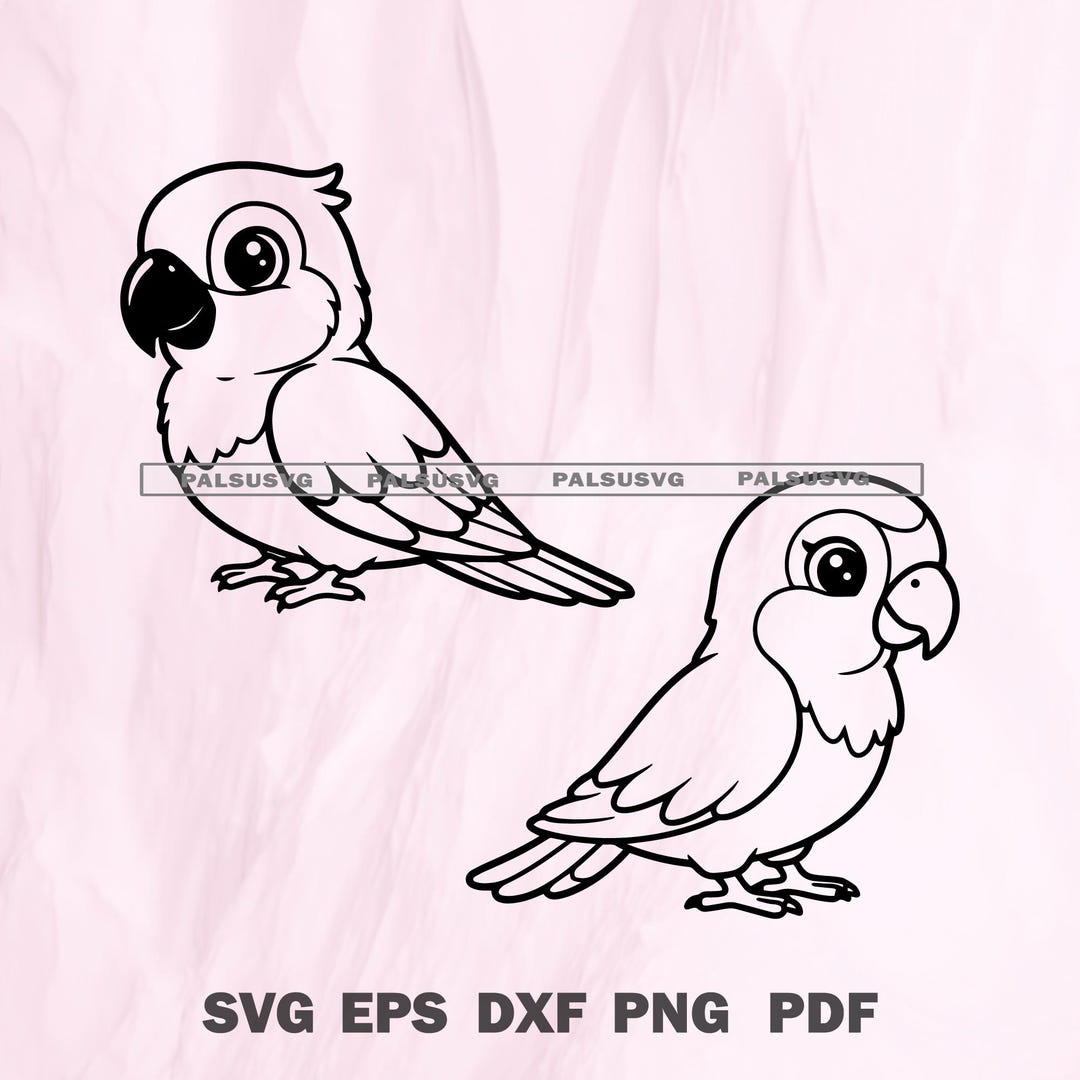 Parrot Design Cut Files for Cricut & Silhouette | SVG, EPS, Dxf, PNG ...
