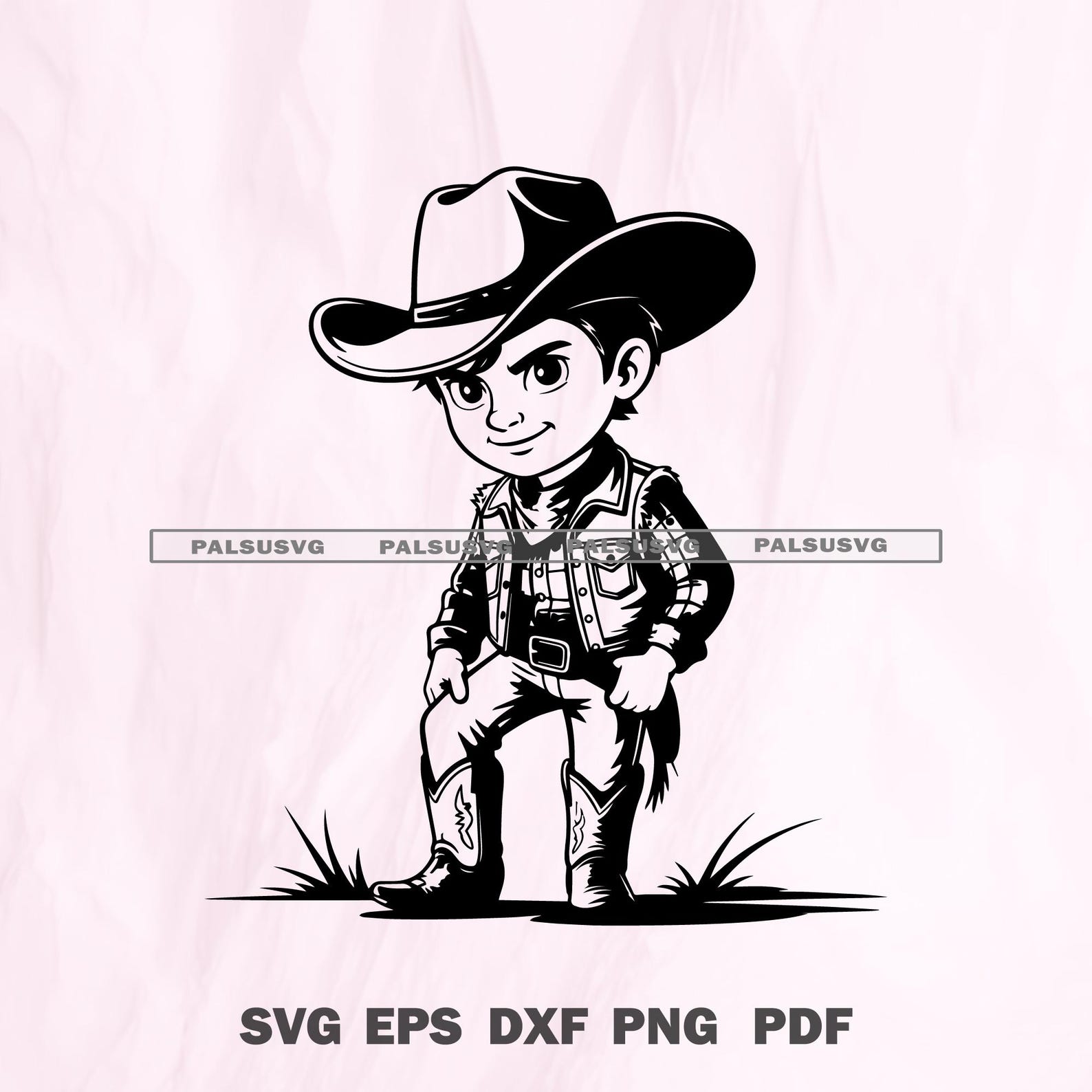 Little Cowboy SVG: Western Boy Cut File for Cricut, Silhouette - Etsy