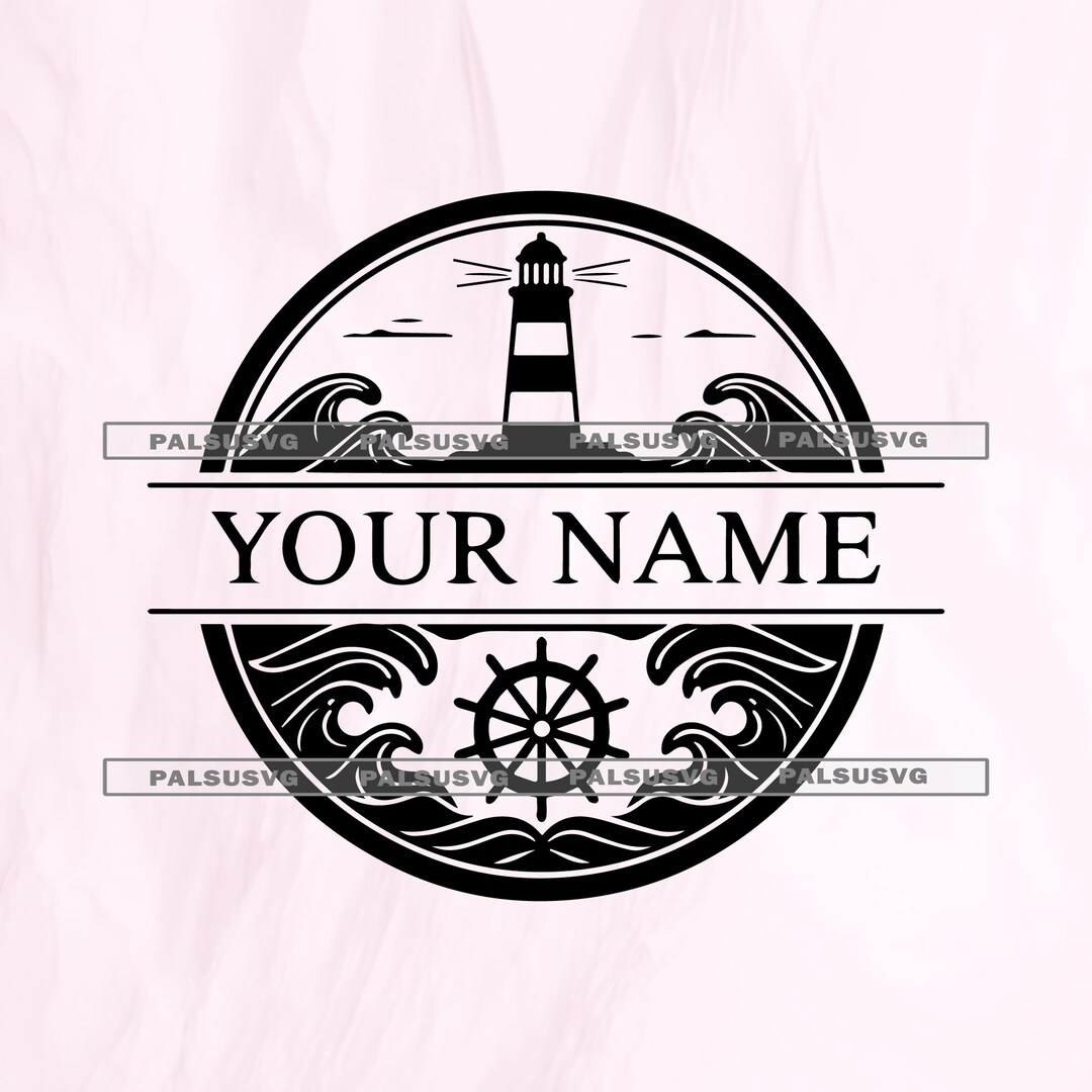 Lighthouse Monogram SVG, Nautical Sailor Gift, Beach House Decor ...