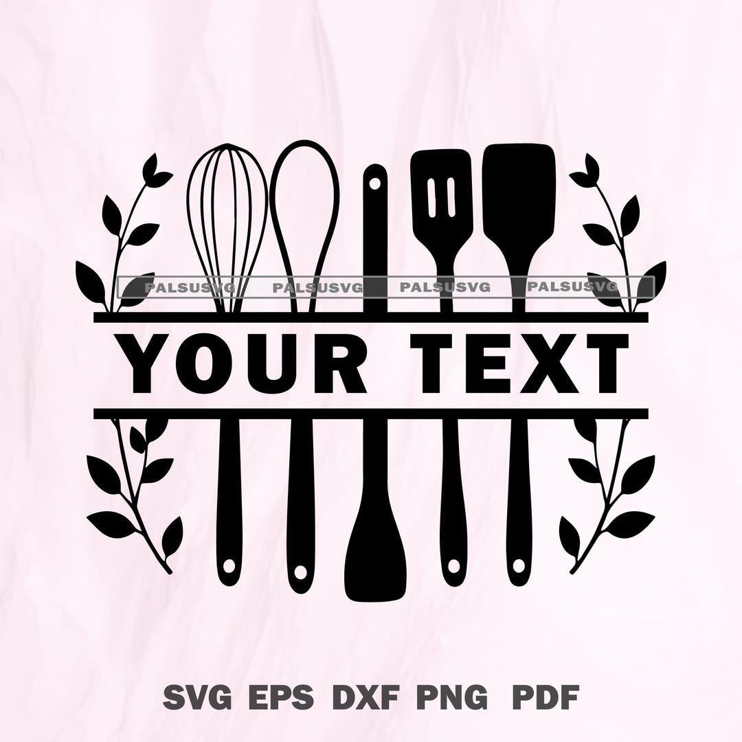 Kitchen Utensils Monogram SVG | Baking Tools Cut File (instant Download ...