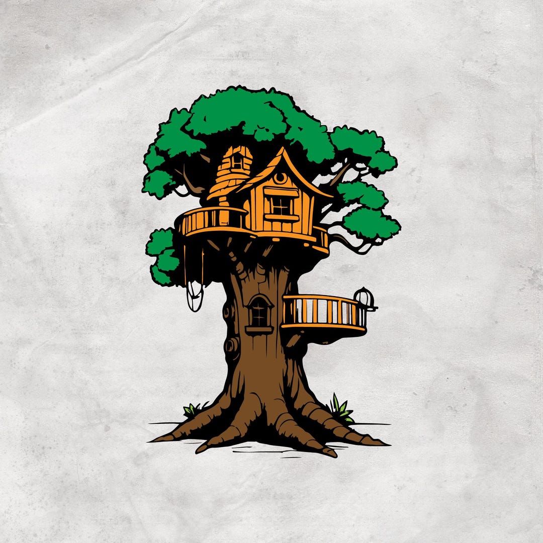 Tree House Svg, Treehouse Svg, Tree House Silhouette, Tree House Png ...