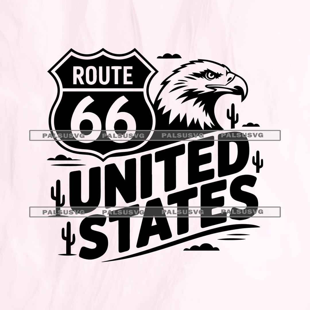 Route 66 Eagle Cactus SVG, Road Trip Decal (instant Download) - Etsy