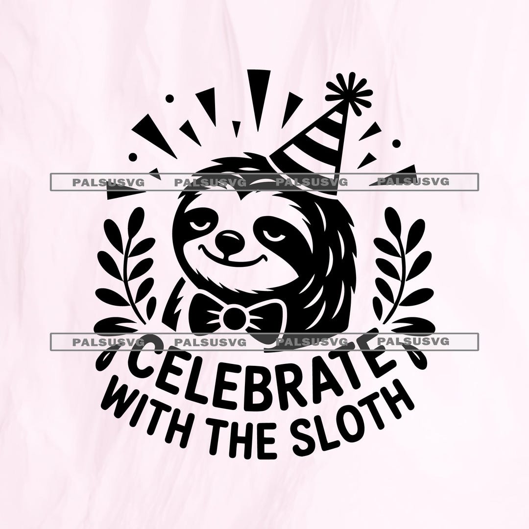 Birthday Sloth SVG, Funny Celebration Clipart (instant Download) - Etsy