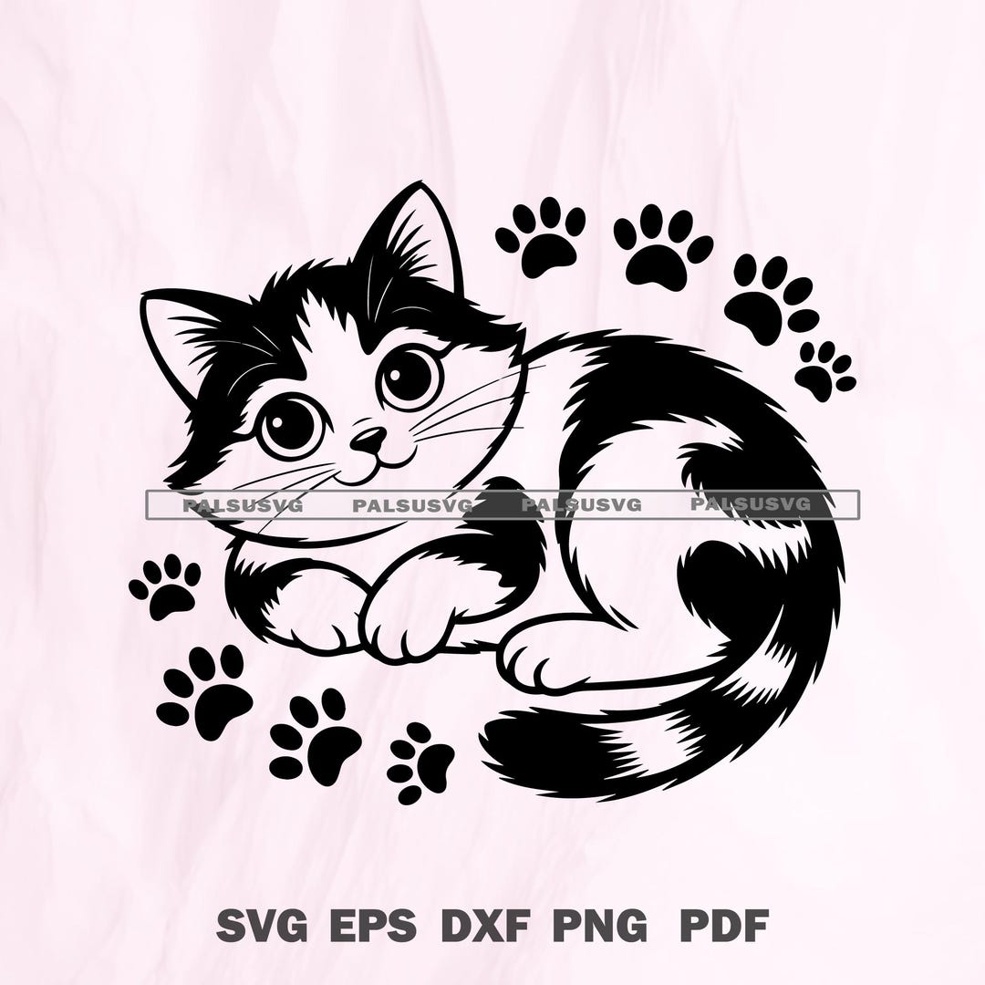 Cute Cat SVG | Adorable Kitty Clipart | Cricut Cut File | Silhouette ...