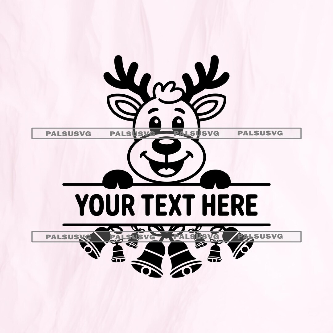 Custom Reindeer Monogram SVG – Christmas Name Frame Cut File (digital ...