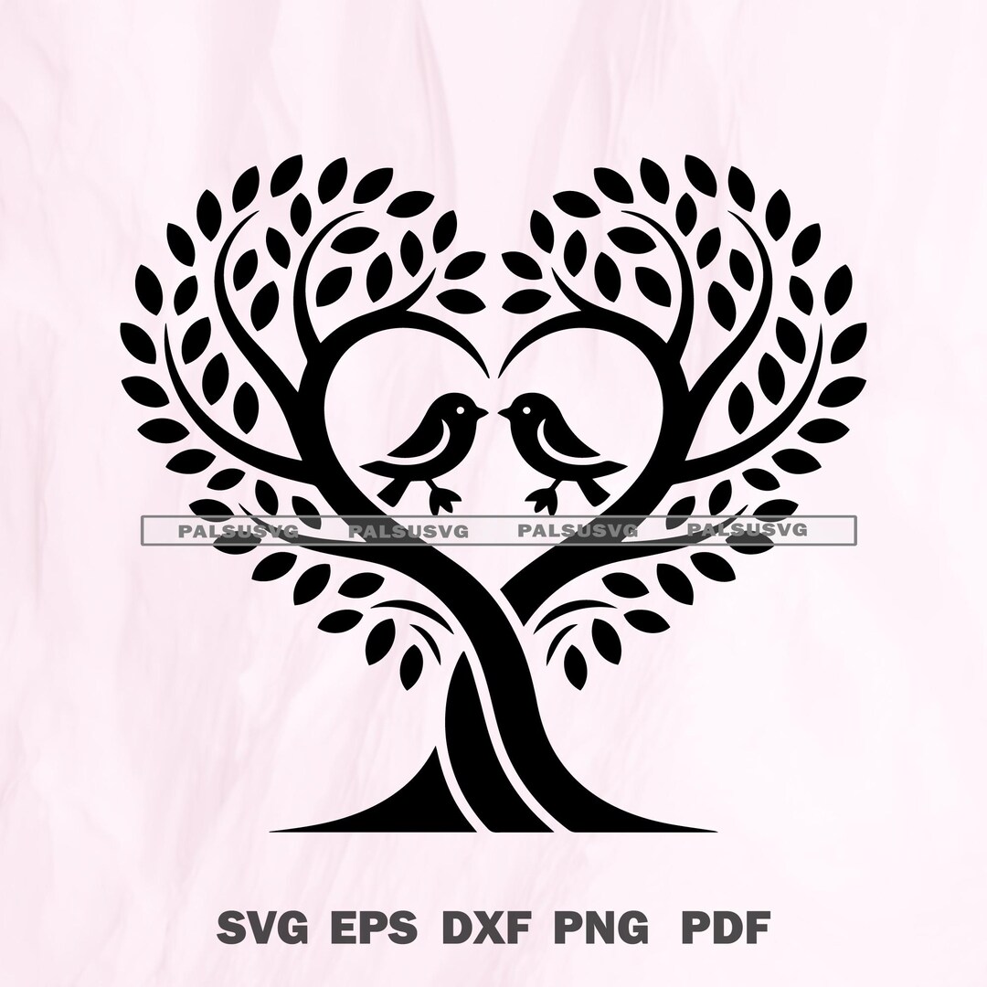 Love Tree SVG | Heart Tree Cut File | Family Tree Design | Wedding ...