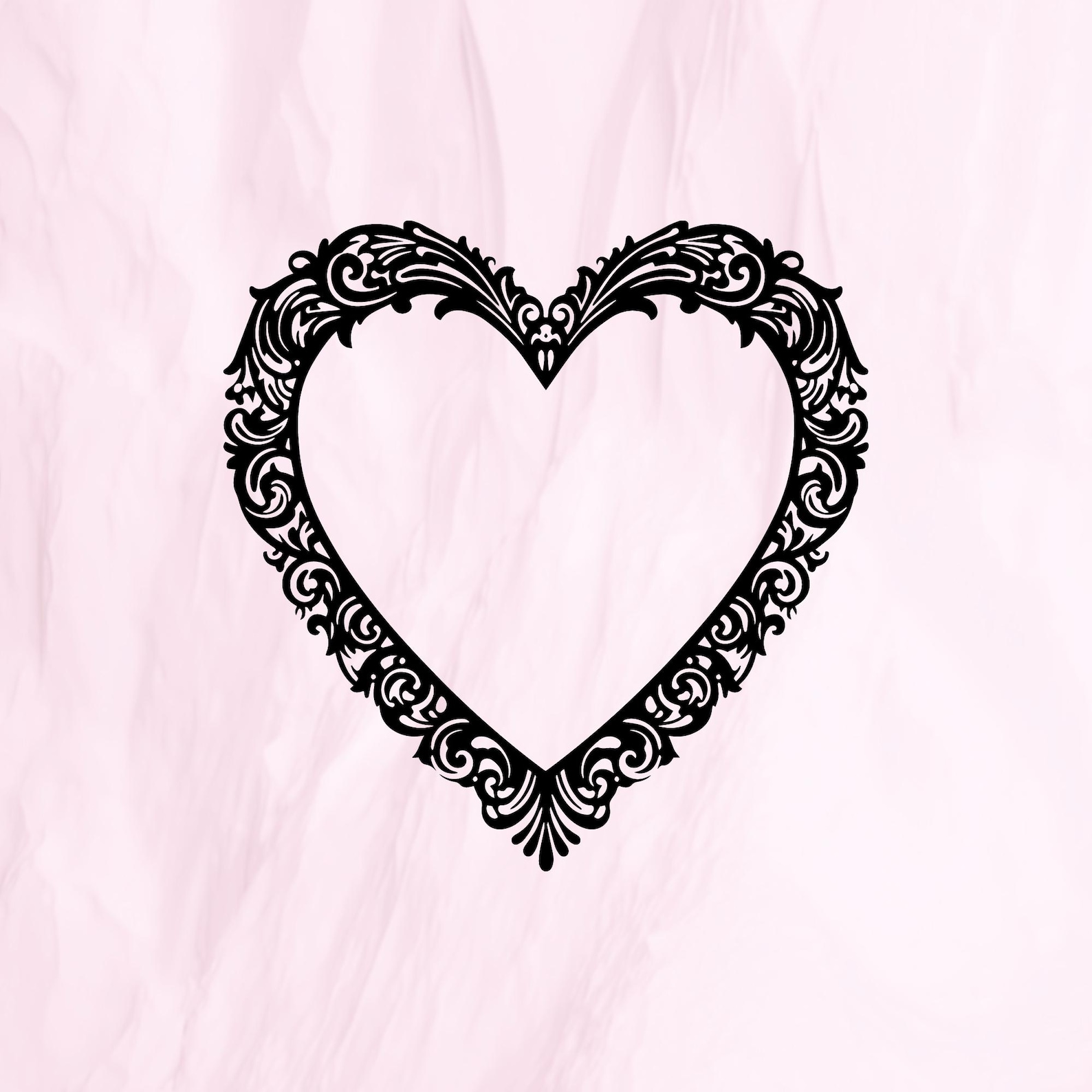 Decorative Heart Frame Svg, Heart Frame Svg, Heart Frame Cricut, Heart ...