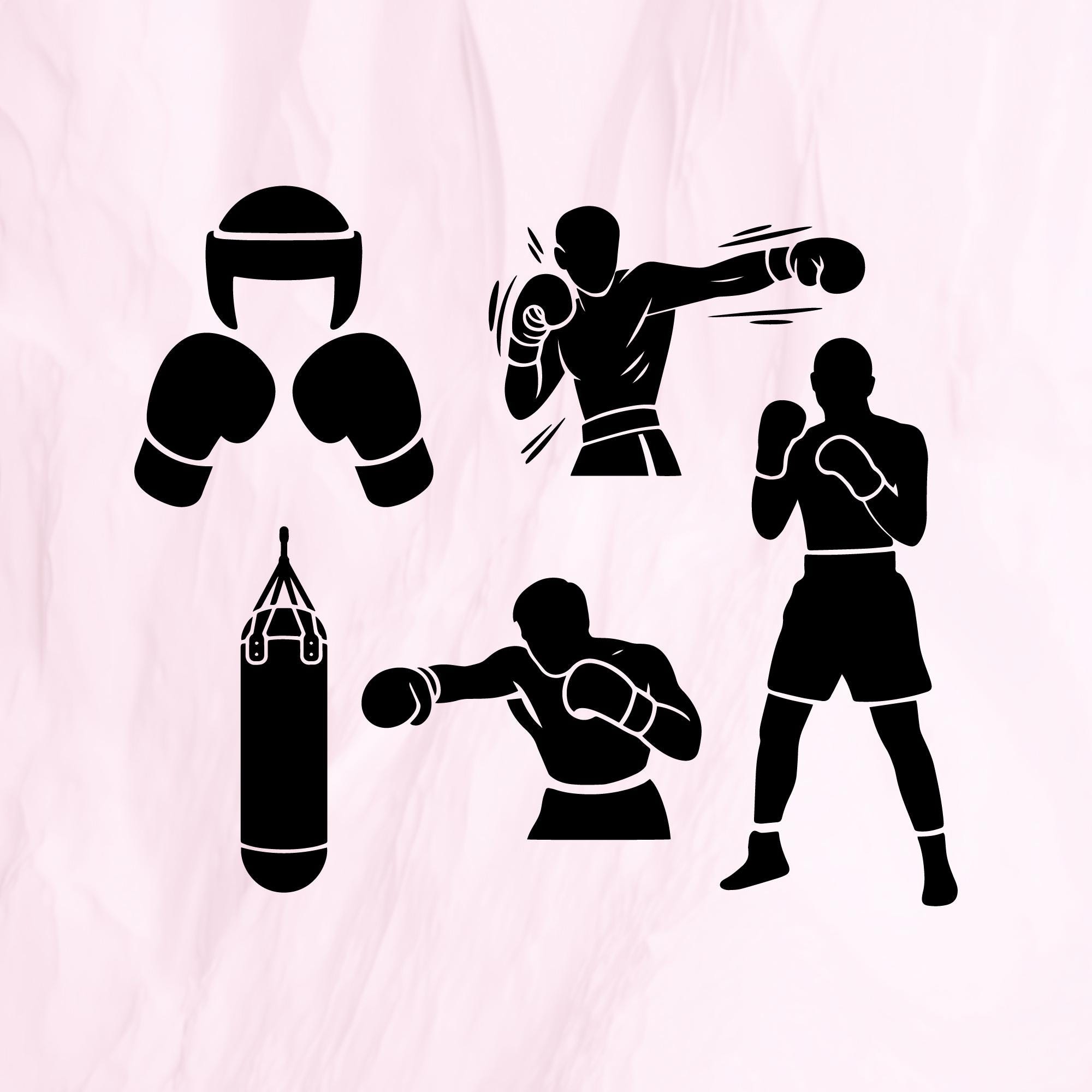 Boxing Svg, Boxer Svg, Boxer Silhouette Cricut Vector Set - Instant ...