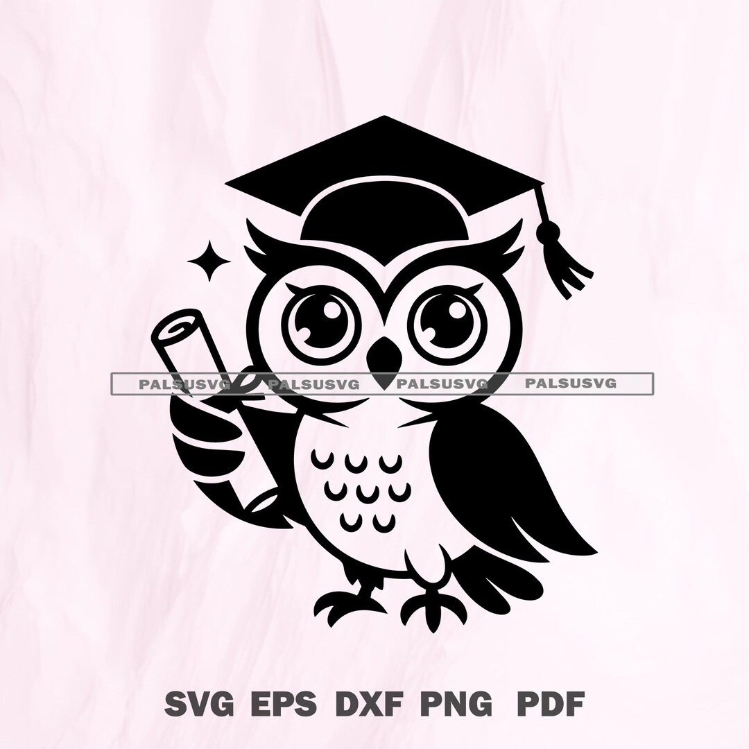 Graduation Owl SVG | Cute Graduate Owl Cut File | Diploma Owl Clipart ...