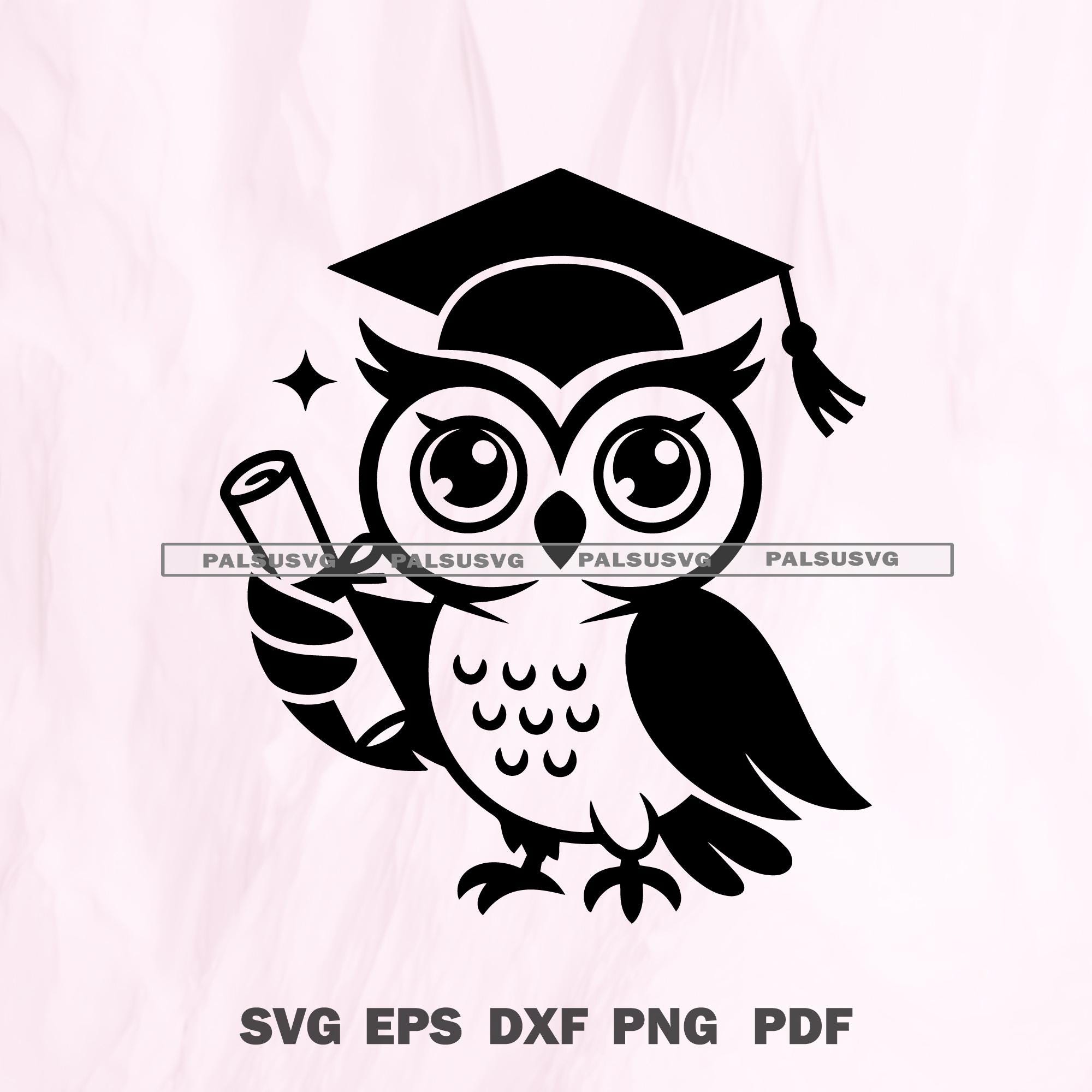 Graduation Owl SVG | Cute Graduate Owl Cut File | Diploma Owl Clipart ...